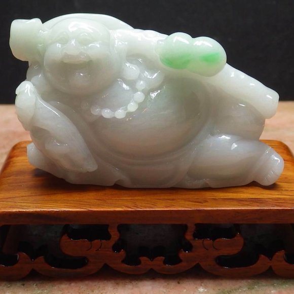 Gojade | Jewelry | Certified Burma A Jade Jadeite Happy Buddha God ...